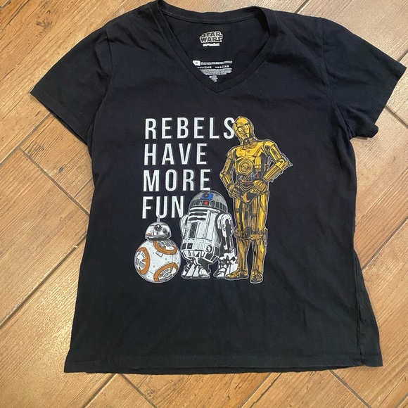 Star Wars | Tops | Star Wars Brand Black Vneck Cotton Tshirt | Poshmark